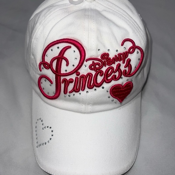 Disney | Accessories | Disney Princess White Cap With Pink Embroidery ...